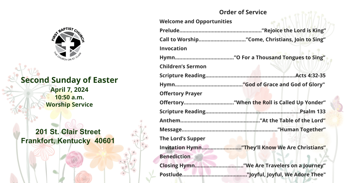 Worship Services | First Baptist Church | Frankfort